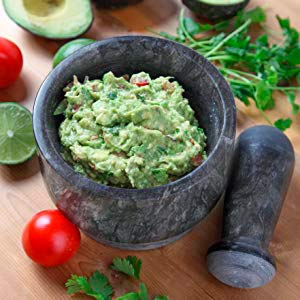 Laevo Mortar and Pestle Set (Large) | Gray Marble | Stone Spice Grinder | 2.1 Cup Capacity | 5.5 inch | Reversible | Molcajete Mexicano | Guacamole, Pesto, Spices | Large Mortar & Pestles | Gift Set