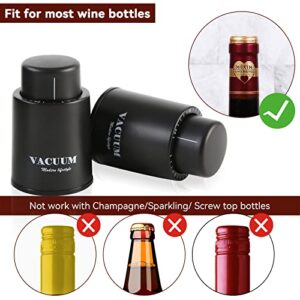 [2 PACK]Wine Bottle Stoppers,Real Vacuum Wine Stoppers,Reusable Wine Preserver,Wine Corks Keep Fresh,Best Gifts for Wine Lovers for christmas gifts.