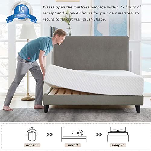 King Size Mattress, 12 inch Gel Memory Foam Mattress, Breathable Bed Mattress for Cooler Sleep Supportive & Pressure Relief, Medium Firm Feel with Motion Isolating, CertiPUR-US Certified (King)