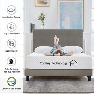 King Size Mattress, 12 inch Gel Memory Foam Mattress, Breathable Bed Mattress for Cooler Sleep Supportive & Pressure Relief, Medium Firm Feel with Motion Isolating, CertiPUR-US Certified (King)