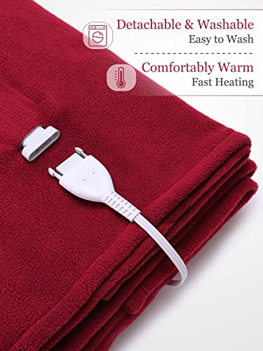 Electric Heated Blanket 62'' x 84'' Twin Size, 4 Heating Levels & 10 Hours Auto Off, Full Body Warming with Fast Heating & Machine Washable, Lightweight Cozy Soft Fleece for Home Use