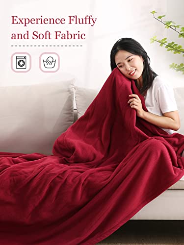 Electric Heated Blanket 62'' x 84'' Twin Size, 4 Heating Levels & 10 Hours Auto Off, Full Body Warming with Fast Heating & Machine Washable, Lightweight Cozy Soft Fleece for Home Use