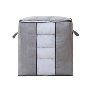 Home Quilt Storage Bag Foldable Non-Woven Transparent Window Handle Storage Bag for Clothes Quilt Toys