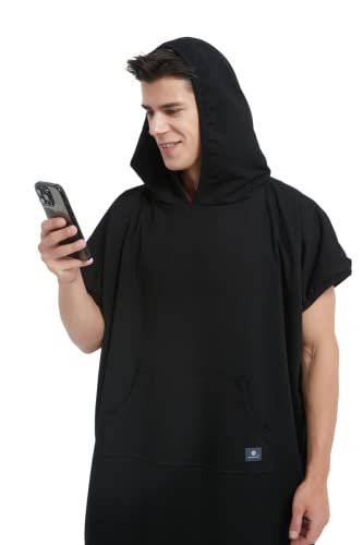 Radia Smart EMF Adult Hooded Poncho - Radiation Blanket, 5G Anti-Radiation, Wearable Faraday Blanket , RF Shielding, WiFi Blocker, Protection Clothing Oversized Black