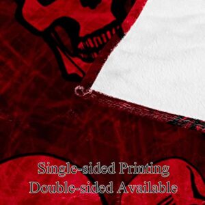 Soft and Warm Throw Blanket for Couch,Halloween red Skull,Fleece Blanket Decorative Blankets Bed Blanket