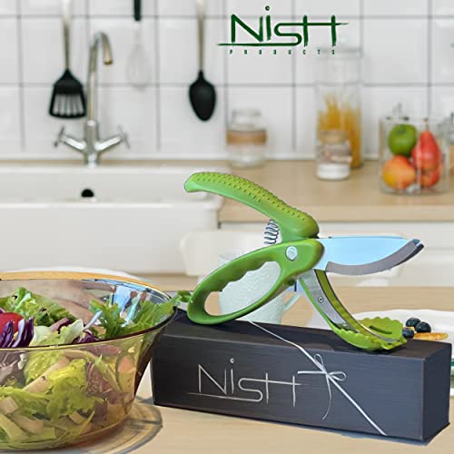 Upgraded Salad Scissors Tossing and Chopping Salad Chopper Heavy Duty Kitchen Salad Scissors Multifunction Double Blade Salad Cutting Tong Scissor Double Blade