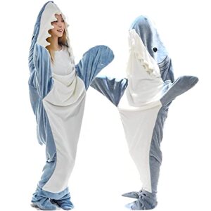 shark blanket adult，shark blanket super soft cozy flannel hoodie shark sleeping bag shark tail wearable fleece throw blanket-shark blanket hoodie