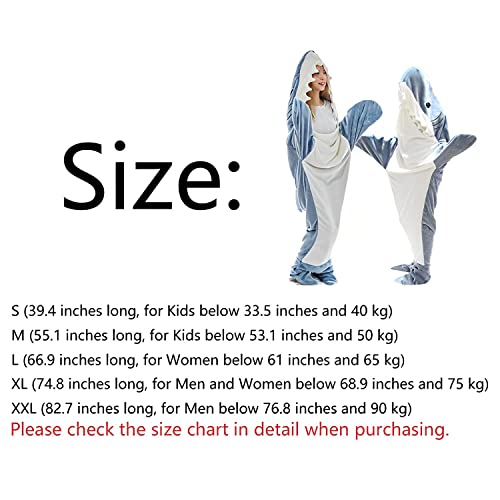 Shark Blanket Adult，Shark Blanket Super Soft Cozy Flannel Hoodie Shark Sleeping Bag Shark Tail Wearable Fleece Throw Blanket-Shark Blanket Hoodie