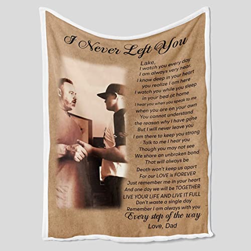 I Never Left You Blanket, Custom Photo Blanket, Grandma Blanket, Grandpa Blanket, Family Throw Blanket, Blankets for Gift, Memorial Blanket Throw Size (50" x 60")