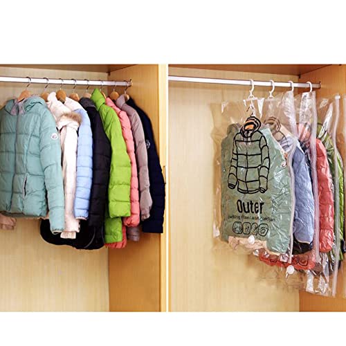 Hawtrytoa Hanging Vacuum Storage Bags, Hanging Vacuum Storage Bags for Clothes, Reusable Hanging Vacuum Storage Bags (3pcs,70 * 110cm)