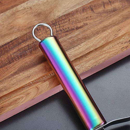 Berglander Pizza Wheel, Rainbow Handle Stainless Steel Pizza Cutter, Super Sharp Pizza Slicer With Titanium Colorful Plating, Pastry Cutter, Easy to Clean And Stored (Rainbow Handle)