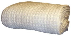 santa grace honeycomb thermal waffle blanket 100% cotton queen ivory