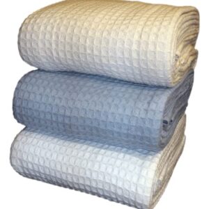 Santa Grace Honeycomb Thermal Waffle Blanket 100% Cotton Queen Ivory