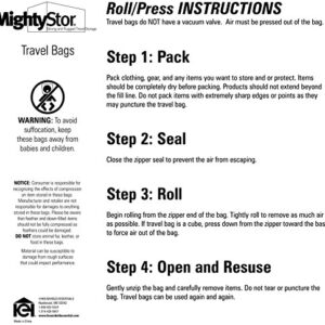 Household Essentials 4530 MightyStor 4-Piece Travel Packing Bags | 2 Medium and 2 Large