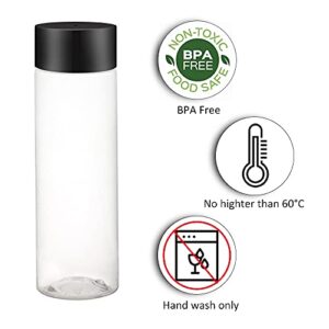 zmybcpack 24 Pack 12 OZ (350 ml) Clear PET Plastic Juice Bottles With Caps- - Plastic Smoothie Bottles-Reusable Bulk Beverage Containers with Lids For Juice, Milk and Other Beverage