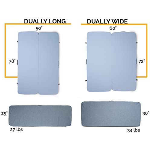 HEST Dually Wide and Standard Pillow Bundle - Standard Pillow, Packable Travel Pillow, 20" L x 26" W - Dually Wide Mattress, Sleeps Two, 72" L x 60" W