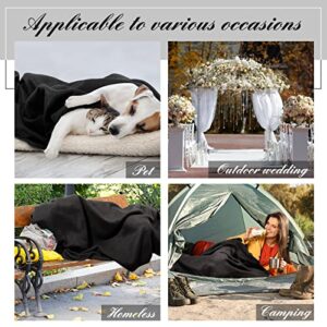 60 Pcs 50" x 60" Fleece Blanket Bulk Polar Black Throw Blankets Solid Polyester Microfiber Blankets Soft Cozy Blanket for Wedding Favors Pet Homeless Home Bed Sofa Office Travel Camping Outdoor