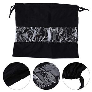 3Pcs Drawstring Bag, Velvet Storage Bag, Cosmetic Bag with Transparent Window, Practical Travel Storage Organizer, for Travel Camping Home(34 * 29 Black)