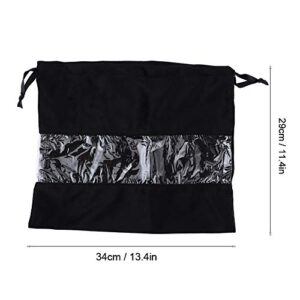 3Pcs Drawstring Bag, Velvet Storage Bag, Cosmetic Bag with Transparent Window, Practical Travel Storage Organizer, for Travel Camping Home(34 * 29 Black)