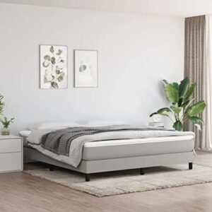 vidaxl pocket spring bed mattress light gray 59.8"x79.9"x7.9" queen fabric