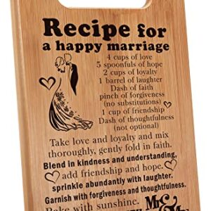 MY-ALVVAYS Wedding Gifts, Marriage gift, Mr and Mrs Gifts, Wedding Presents for Newlyweds, Recipe Cutting Board Gift, 7"x 11" -048