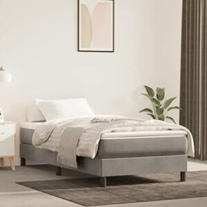 vidaxl pocket spring bed mattress light gray 39.4"x74.8"x7.9" twin velvet