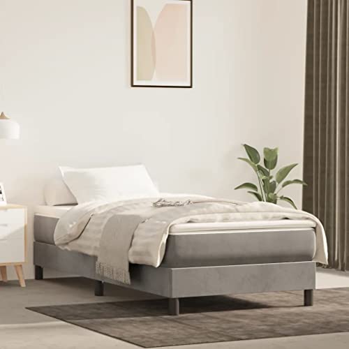 vidaXL Pocket Spring Bed Mattress Light Gray 39.4"x74.8"x7.9" Twin Velvet