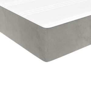 vidaXL Pocket Spring Bed Mattress Light Gray 39.4"x74.8"x7.9" Twin Velvet