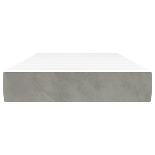 vidaXL Pocket Spring Bed Mattress Light Gray 39.4"x74.8"x7.9" Twin Velvet