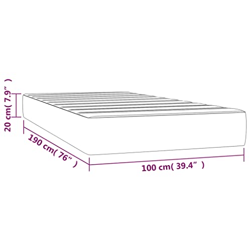 vidaXL Pocket Spring Bed Mattress Light Gray 39.4"x74.8"x7.9" Twin Velvet