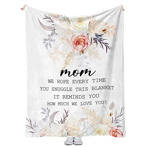 Lopevctor Gifts for Mom,Mom Blanket, from Daughter Son,Gifts for Anniversary Mom Birthday Gifts,to My Mom Throw Blanket for Bed Couch Travel 60"x80"