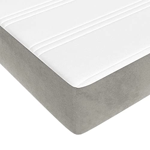 vidaXL Pocket Spring Bed Mattress Light Gray 59.8"x79.9"x7.9" Queen Velvet