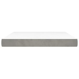 vidaXL Pocket Spring Bed Mattress Light Gray 59.8"x79.9"x7.9" Queen Velvet