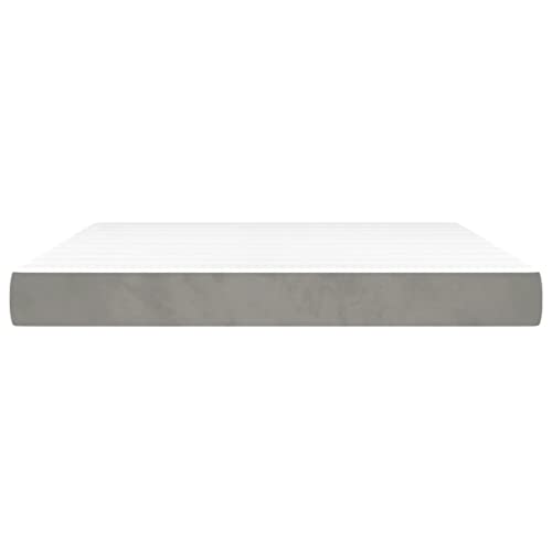 vidaXL Pocket Spring Bed Mattress Light Gray 59.8"x79.9"x7.9" Queen Velvet