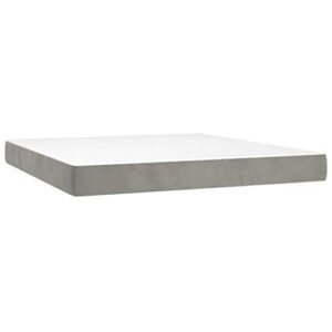 vidaXL Pocket Spring Bed Mattress Light Gray 59.8"x79.9"x7.9" Queen Velvet