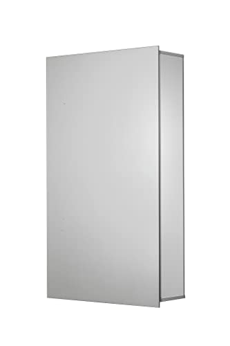 Croydex Mallard Single Door, Recessed or Surface Mount, Hang 'n' Lock Easy Installation Medicine Cabinet, 15W x 26H, Aluminum