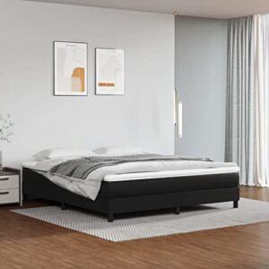 vidaxl pocket spring bed mattress black 59.8"x79.9"x7.9" queen faux leather