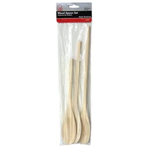 Chef Craft Select Maple Wooden Spoon Set, 10, 12, 14 inch, Natural