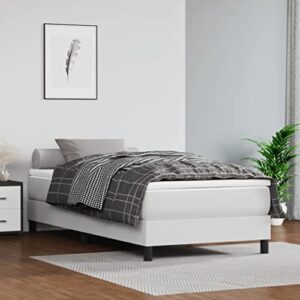 vidaxl pocket spring bed mattress white 39.4"x74.8"x7.9" twin faux leather