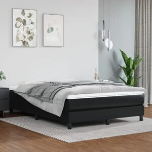 vidaxl pocket spring bed mattress black 53.9"x74.8"x7.9" full faux leather