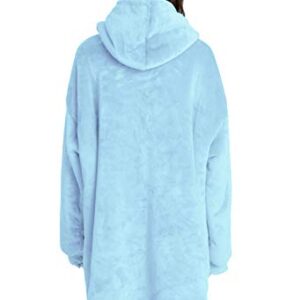 Cmtpuy Sweatshirt Blanket,Oversized Sherpa Hoodie,Fleece Blanket,Sherpa Pullover for Womens,Mens,Children,Wearable Blanket (Light Blue)