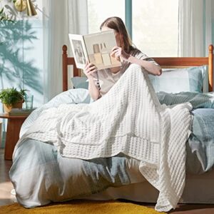 Bedsure Bamboo Cotton Blankets White King & Bedsure 100% Cotton Muslin Blankets Grey Throw