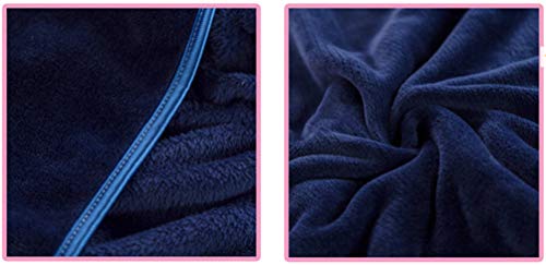 Mvchifay Wearable Blanket Soft Fleece Shawl Button Closure Warm Snuggle Throw for Sofa Snap 27x51inches (Blue-70x130cm)