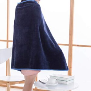 Mvchifay Wearable Blanket Soft Fleece Shawl Button Closure Warm Snuggle Throw for Sofa Snap 27x51inches (Blue-70x130cm)