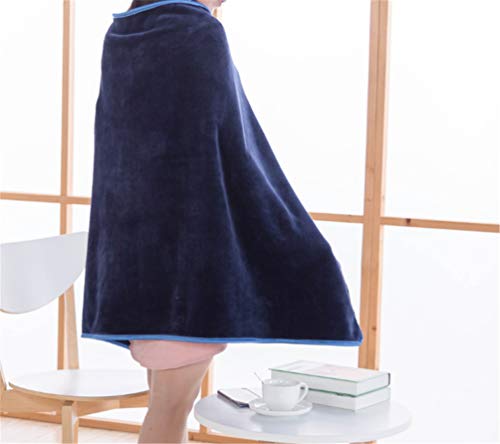 Mvchifay Wearable Blanket Soft Fleece Shawl Button Closure Warm Snuggle Throw for Sofa Snap 27x51inches (Blue-70x130cm)