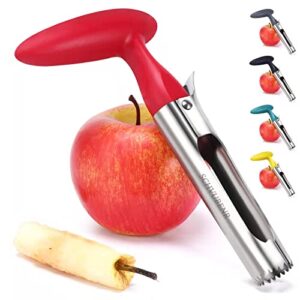 schvubenr premium apple corer tool - easy to use and clean - sturdy apple core remover with sharp serrature - stainless steel corers for apple and pear - core fruits with ease(red)