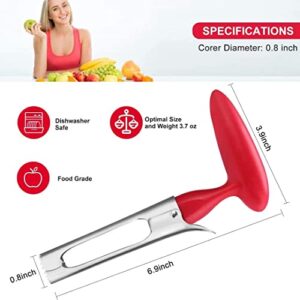 SCHVUBENR Premium Apple Corer Tool - Easy to Use and Clean - Sturdy Apple Core Remover with Sharp Serrature - Stainless Steel Corers for Apple and Pear - Core Fruits with Ease(Red)