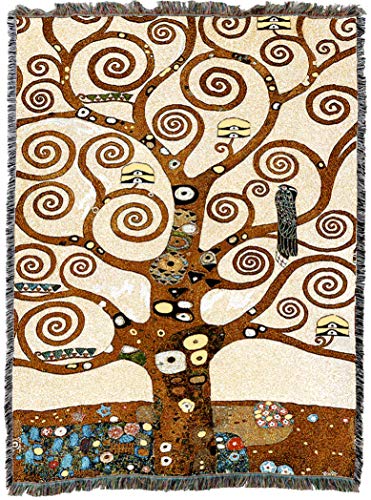 Pure Country Weavers Stoclet Frieze Blanket by Tree of Life - Gustav Klimt - Fine Art Gift Tapestry Throw Woven from Cotton - Made in The USA (72x54)