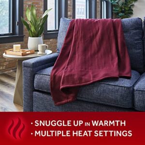 Sunbeam Royal Ultra Cabernet Heated Personal Throw / Blanket, Cozy-Warm, Adjustable Heat Settings