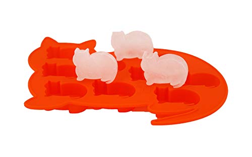 LYWOO Cat Shaped Silicone Ice Cube Molds and Tray, Pack of 2